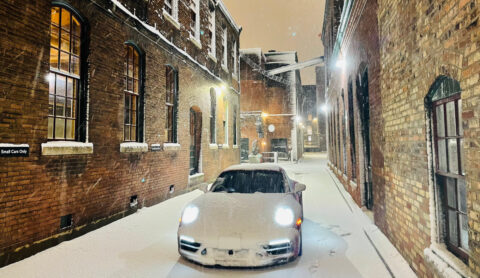 Navigating a Porsche 911 Carerra through an epic snow storm